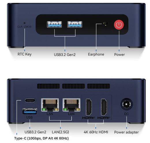 CTMAN - Mini PC Beelink EQ12 Intel Alder Lake N100 RAM 16GB SSD 500GB, WiFi 6, Bluetooth 5.2, 2 ...