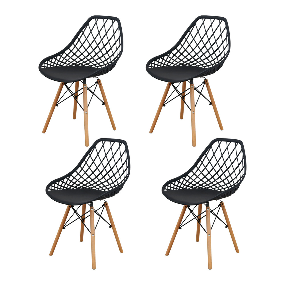 Novahus - Pack 4 Silla comedor Eames Enrejada Negro Novahus - Pack 4 Silla comedor Eames Enrejada Negro